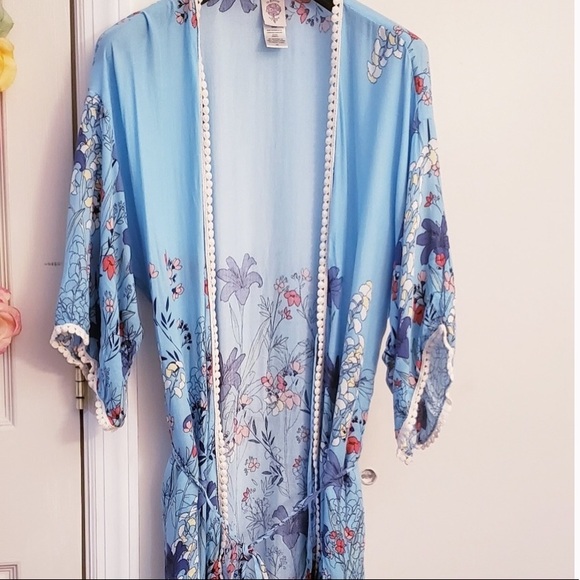 In Bloom | Intimates & Sleepwear | Blue Floral Robekimono | Poshmark